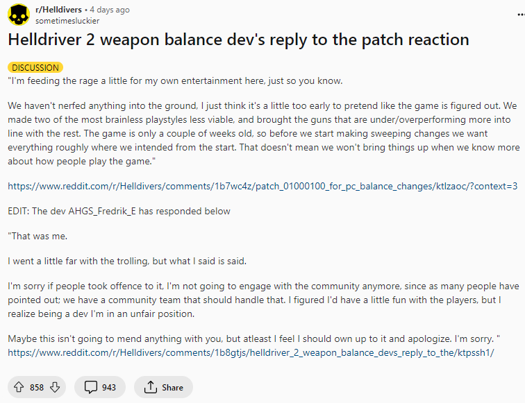 HellDivers Developer's Outrageous Comments Spark Controversy; CEO Vows Employee Re-Education ...
